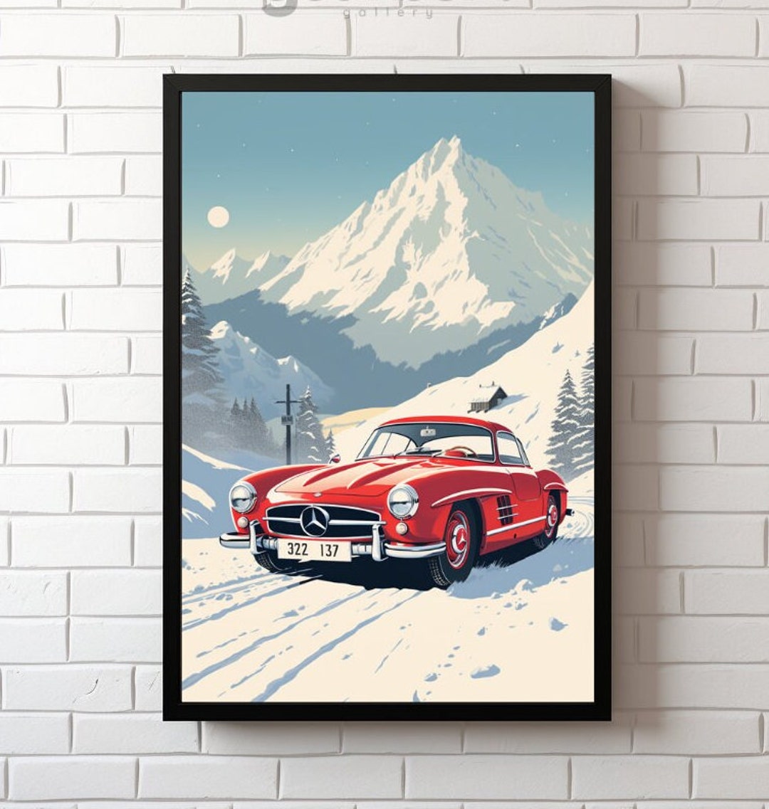 Vintage/ Retro Style Mercedes-benz 300SL Poster, Mercedes-benz 300SL ...