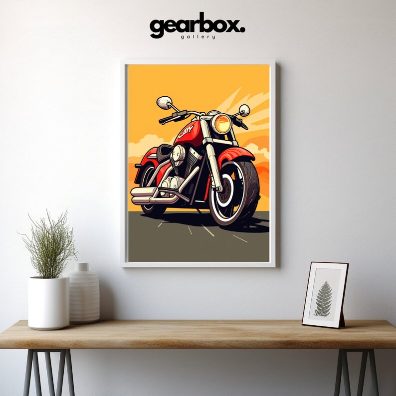 Retro Style Kawasaki Vulcan Bike Poster, Kawasaki Vulcan Bike Print, Bike Print Bike Art, Bike ...