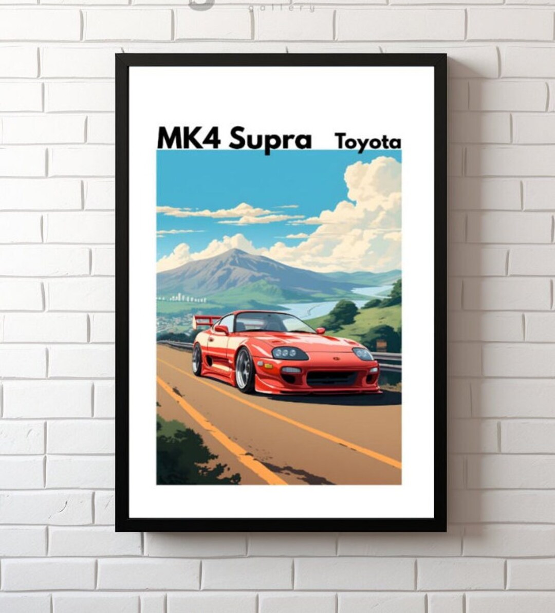 Toyota Supra Poster Retro/ Vintage , Toyota Supra Print, 1990s Car ...