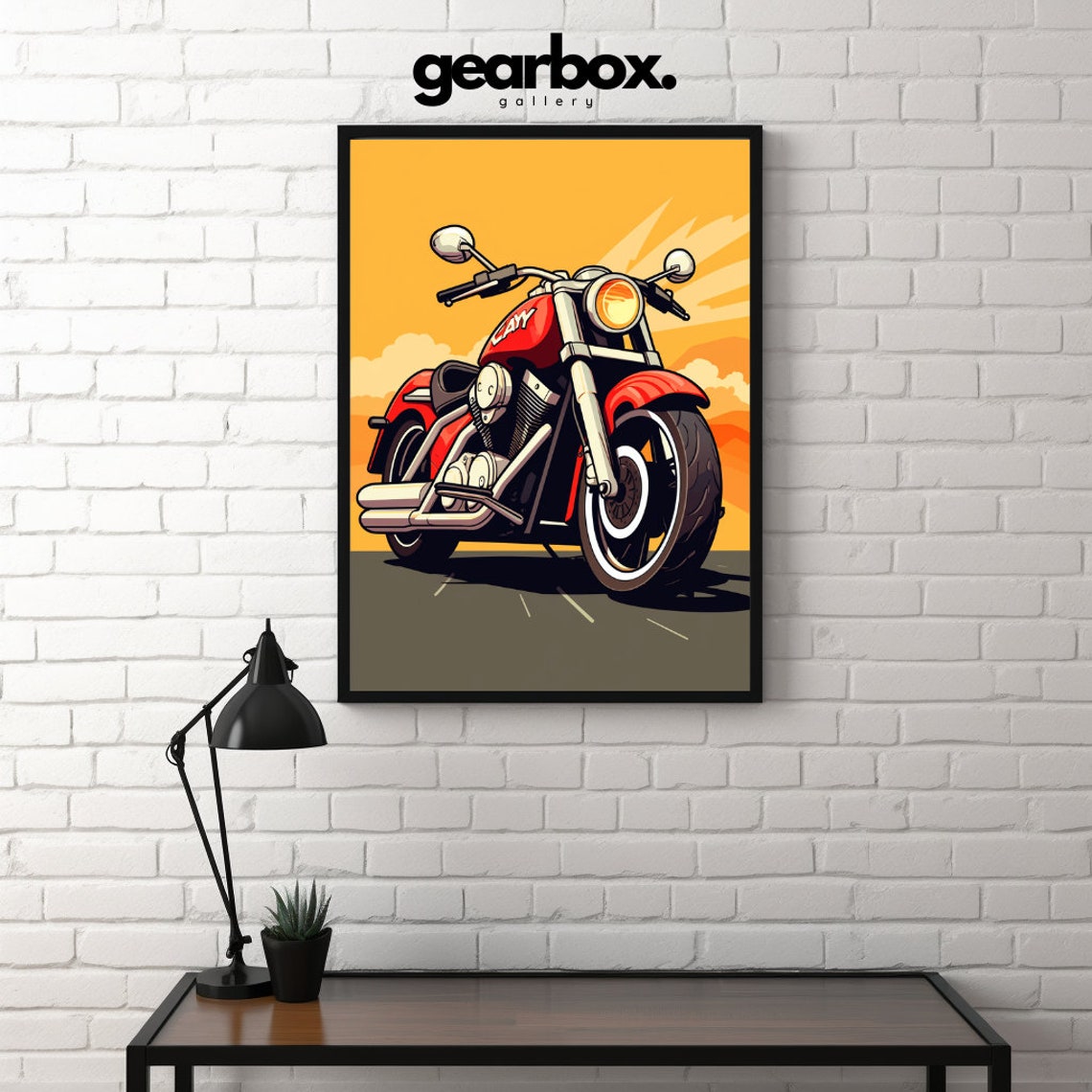 Retro Style Kawasaki Vulcan Bike Poster, Kawasaki Vulcan Bike Print ...