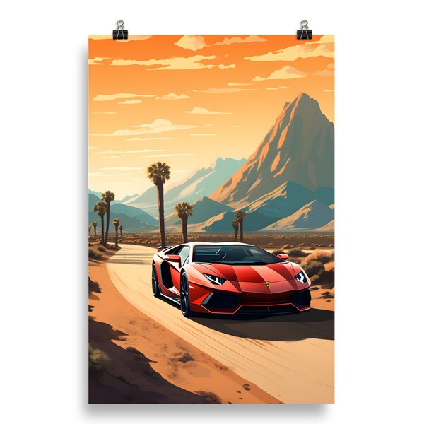 Vintage Lamborghini Poster - Etsy