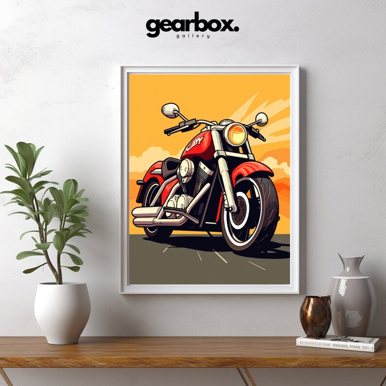 Retro Style Kawasaki Vulcan Bike Poster, Kawasaki Vulcan Bike Print, Bike Print Bike Art, Bike ...