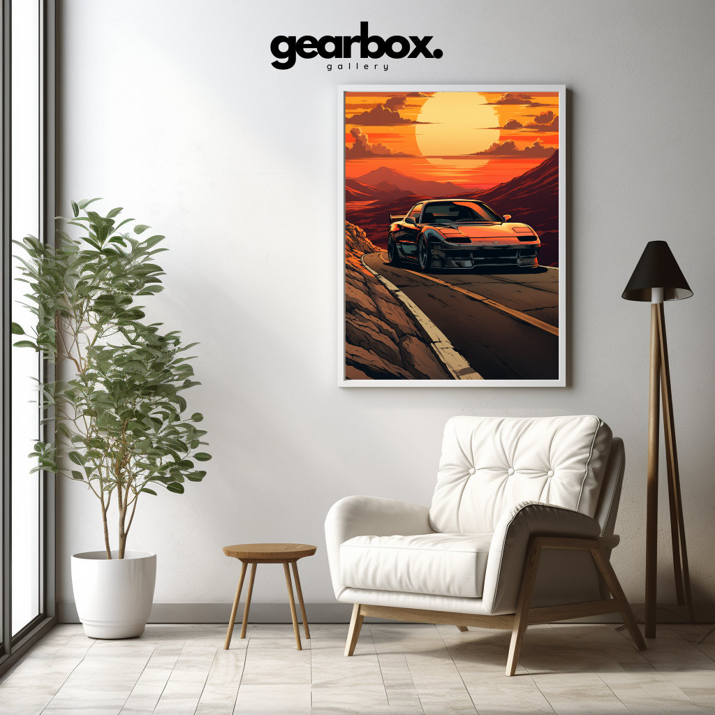 Retro/ Vintage Mazda RX-7 Print, 1990s Car Print, Mazda RX-7 Poster ...