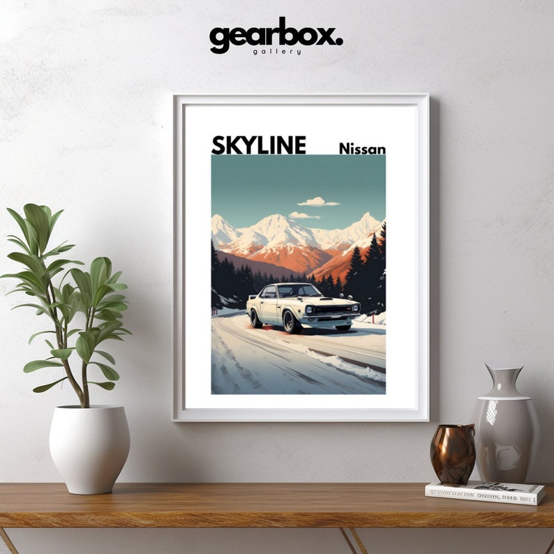 Vintage/ Retro Nissan Skyline 2nd Gen Print, 1970s Car Print, Nissan ...