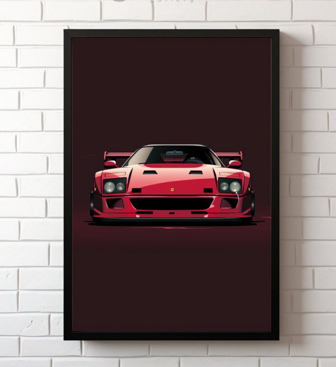 Vintage/ Retro Ferrari F40 Poster Ferrari F40 Print Car - Etsy