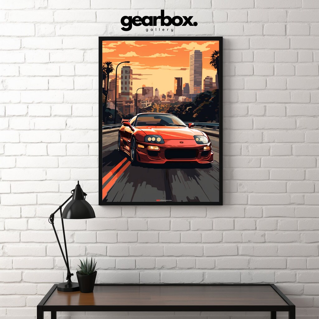 Retro/ Vintage Toyota Supra Poster, Toyota Supra Print, 1990s Car Print ...