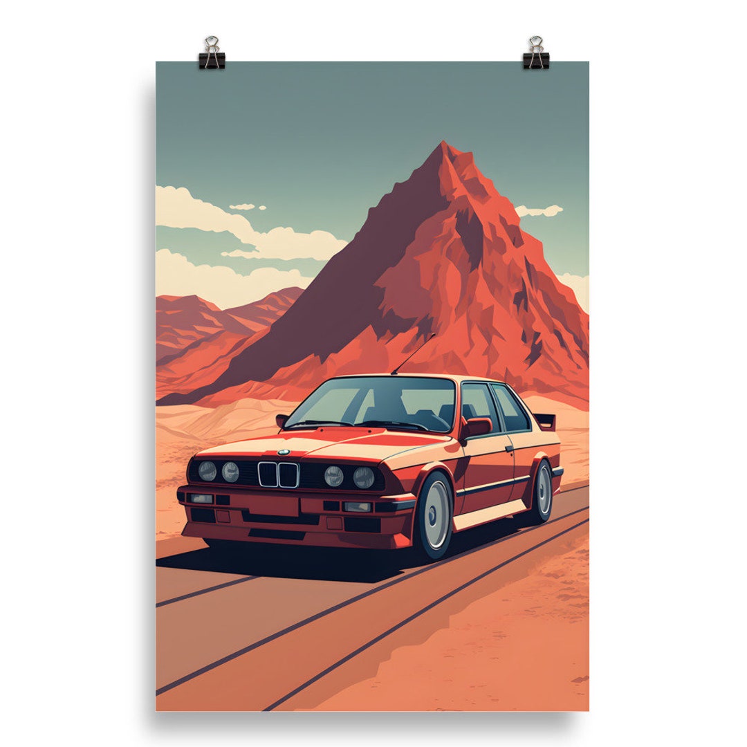 Vintage/ Retro BMW M3 E30 Print, BMW M3 E30 Poster, 1980s Car, Vintage ...