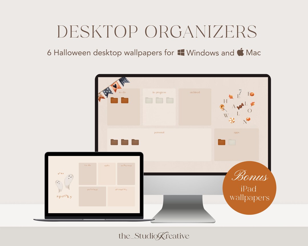HALLOWEEN Desktop Organizer Wallpapers | Aesthetic Background for Mac ...