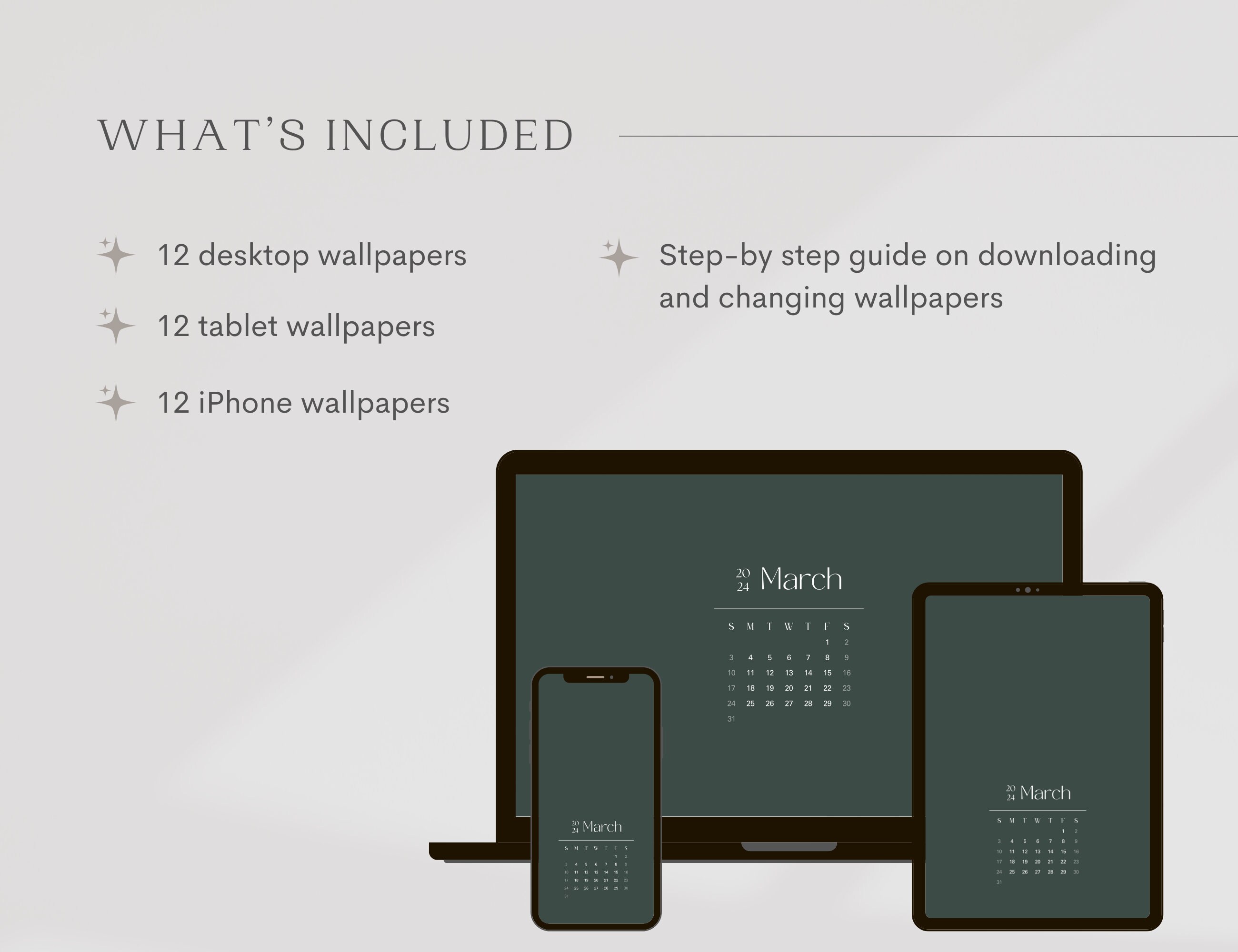 2024 Monthly Desktop Calendar Wallpapers Minimal and Aesthetic Design ...