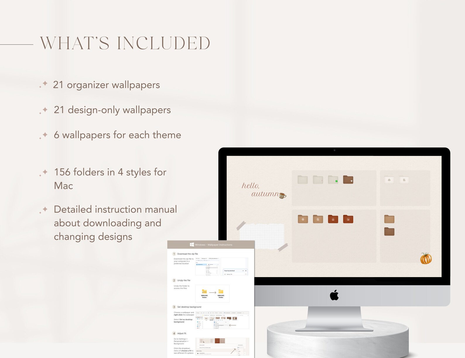 AUTUMN THEMED Desktop Organizer Wallpapers | Minimalistic & Boho ...