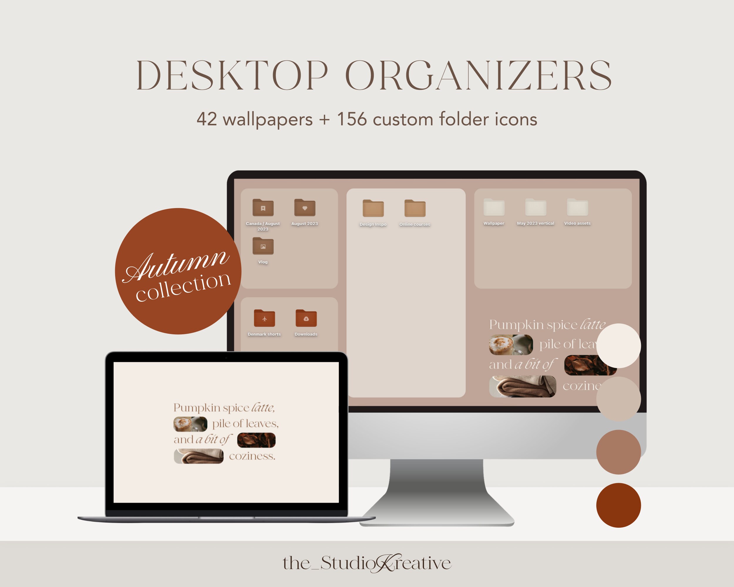 AUTUMN THEMED Desktop Organizer Wallpapers | Minimalistic & Boho ...