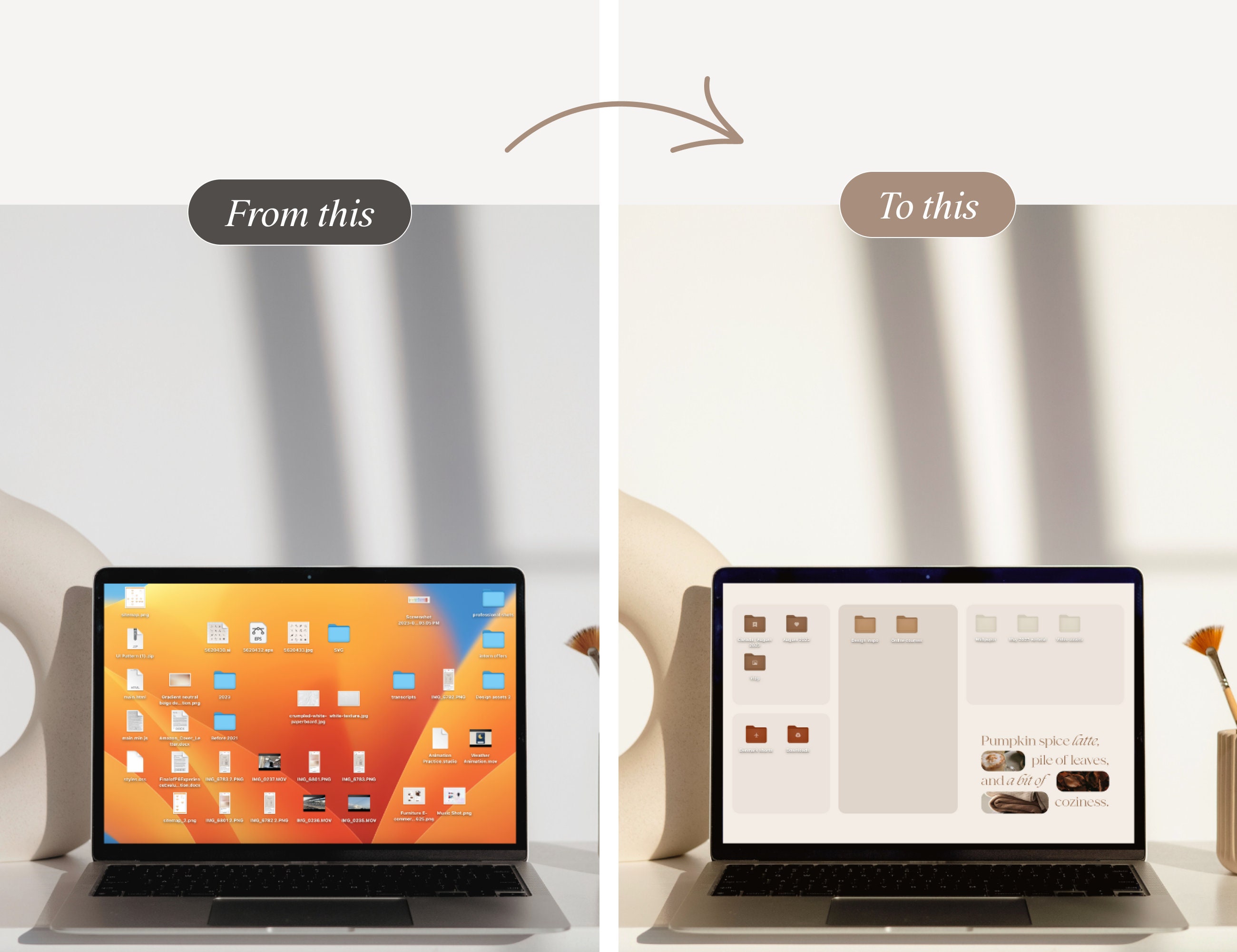 AUTUMN THEMED Desktop Organizer Wallpapers | Minimalistic & Boho ...