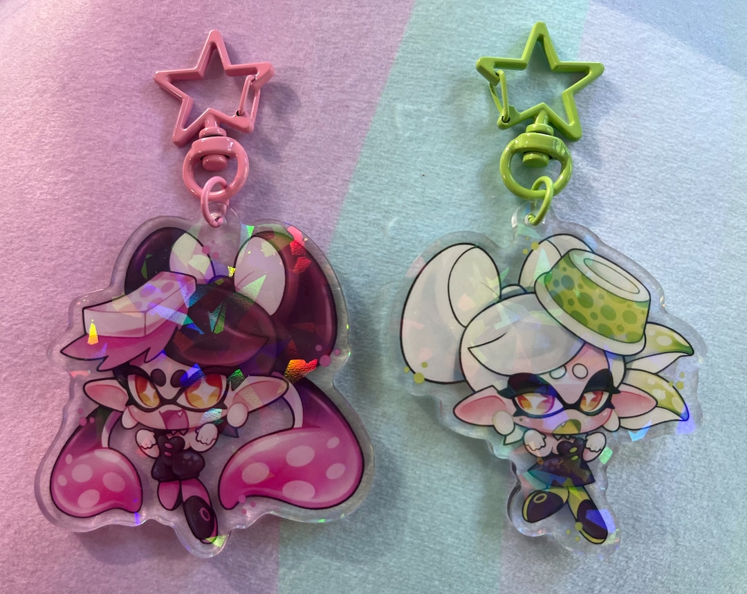 Splatoon Squid Sisters Callie and Marie Acrylic Keychain Charm - Etsy