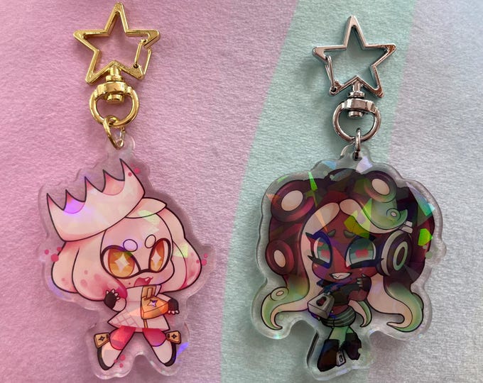 Splatoon off the Hook Pearl and Marina Acrylic Keychain Charm - Etsy