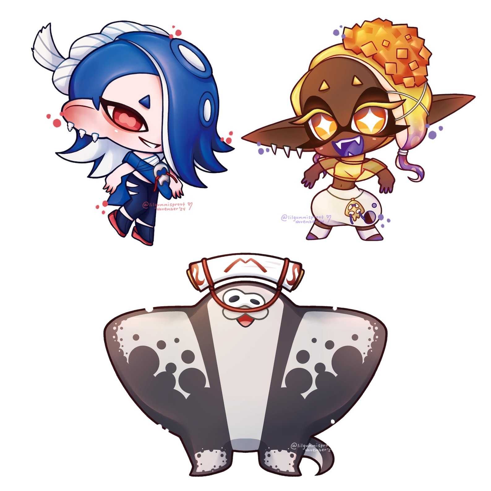 Splatoon Deep Cut Frye, Shiver, and Big Man Acrylic Keychain Charm - Etsy