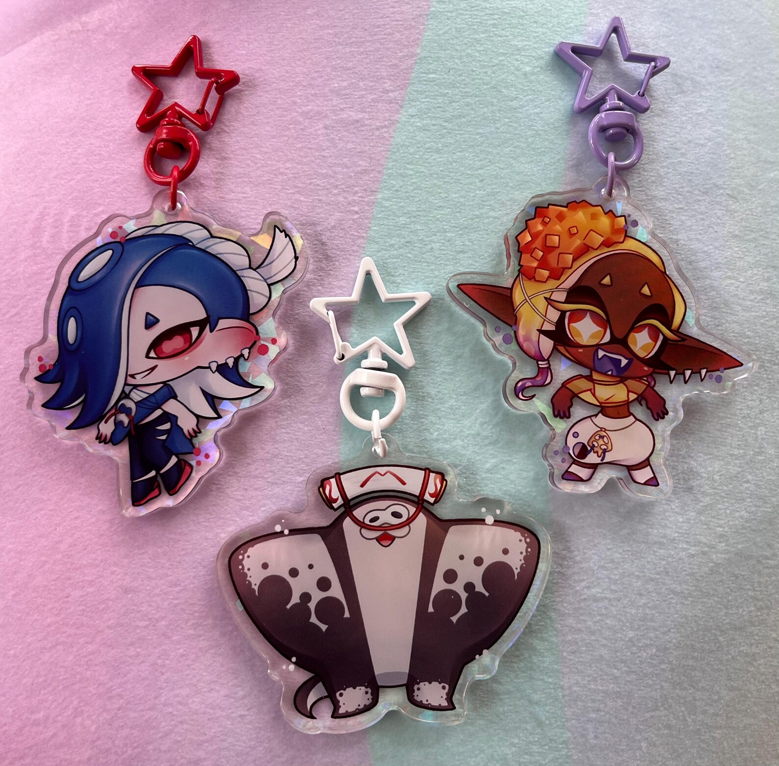 Splatoon Deep Cut Frye, Shiver, and Big Man Acrylic Keychain Charm - Etsy