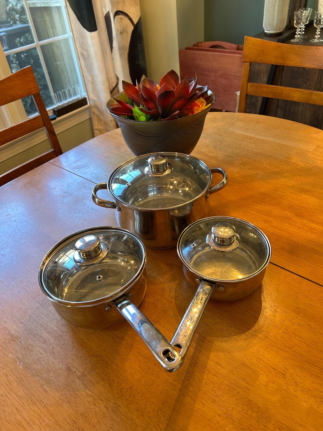 Set of 6 Maitre Chef Stainless Steel Pots and Pans 7, 8, 9 Inch - Etsy