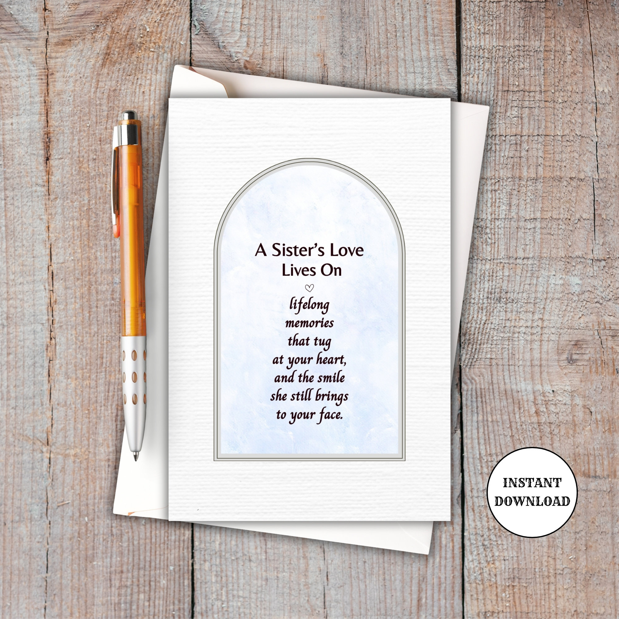 Loss of Sister, Printable Sympathy Card, Grief Gift, Bereavement ...