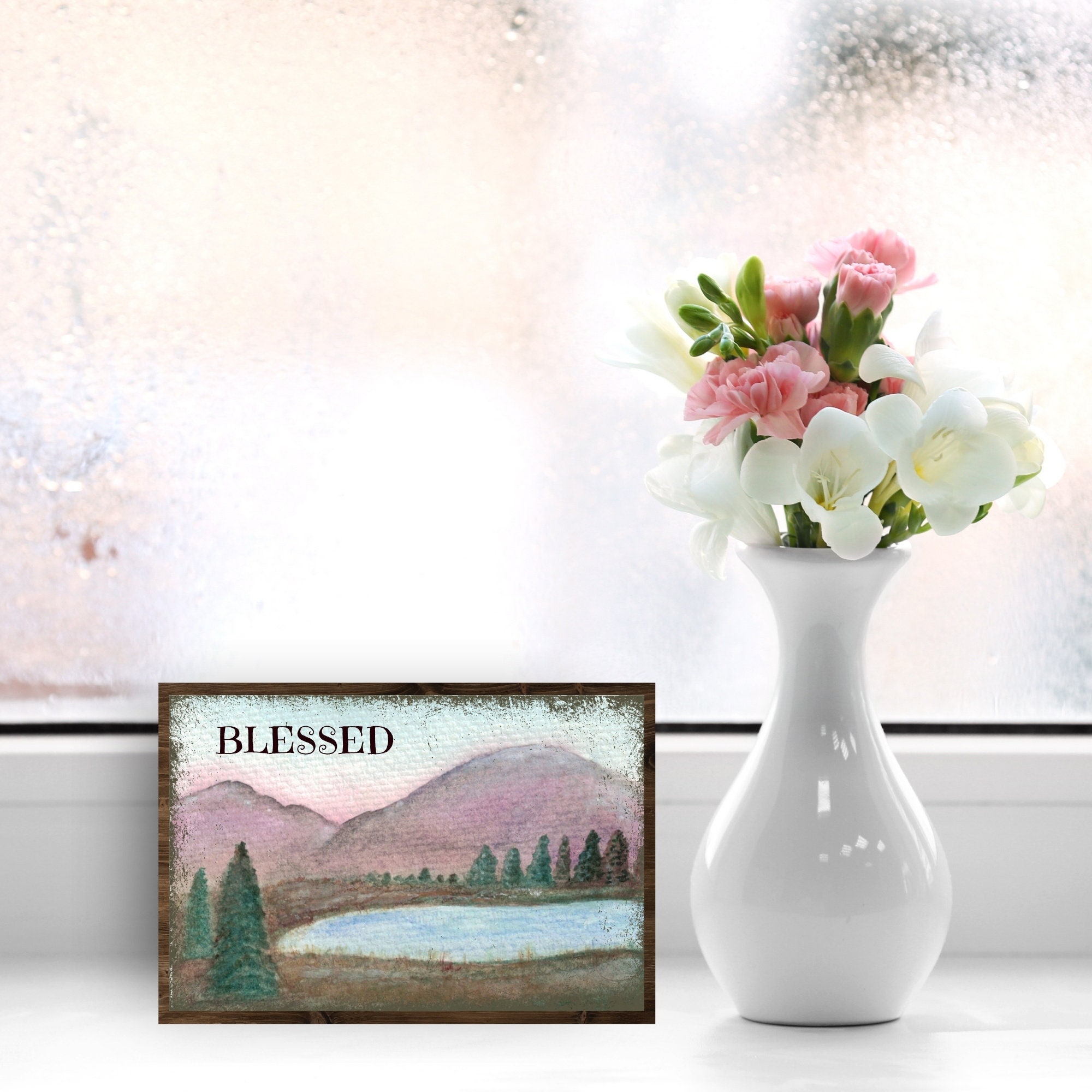 Small Wooden Sign, Mini Inspirations, Blessed, Shelf Sitter, Art Print ...