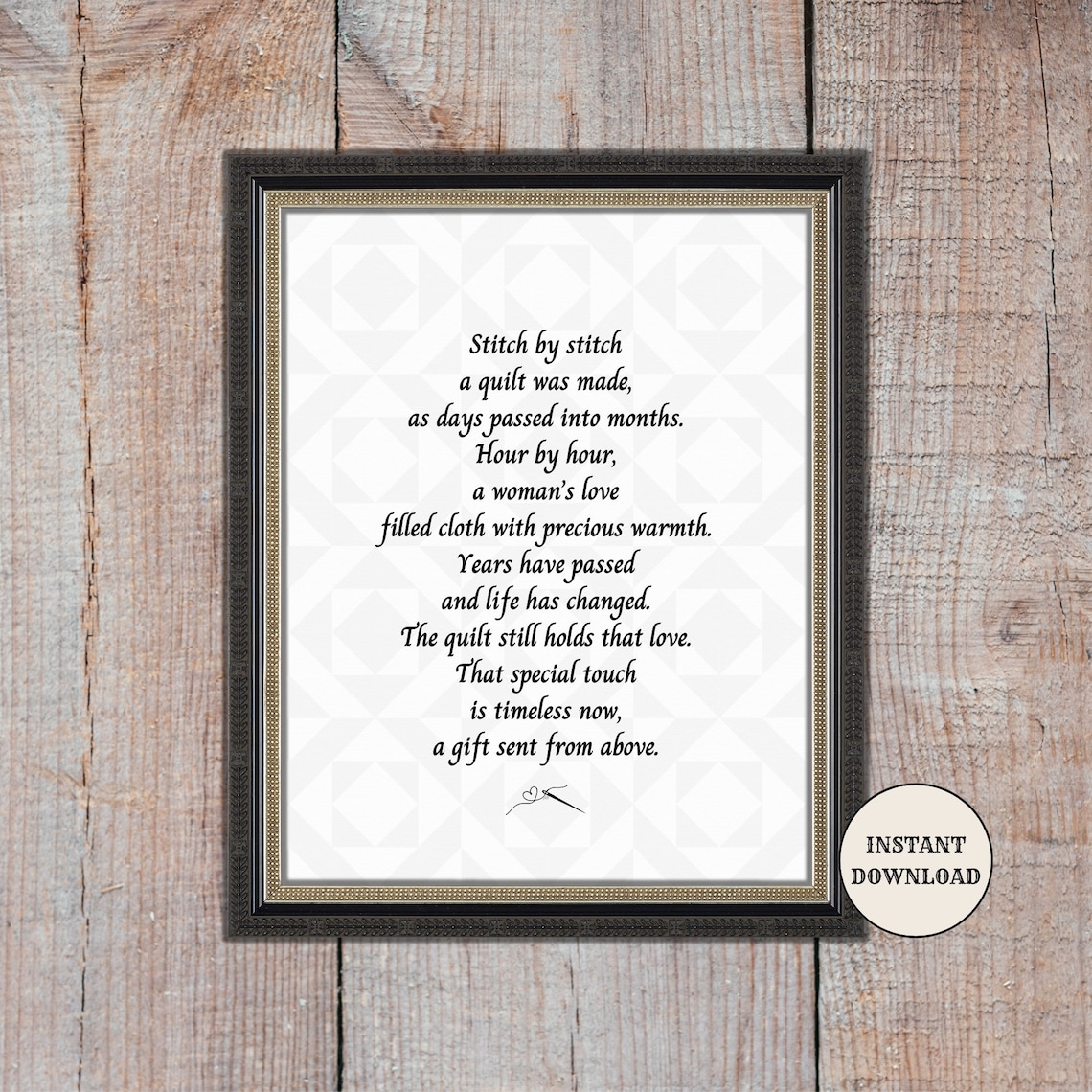 Quilter Remembrance Poem Print: Meaningful Memorial Gift (digital ...