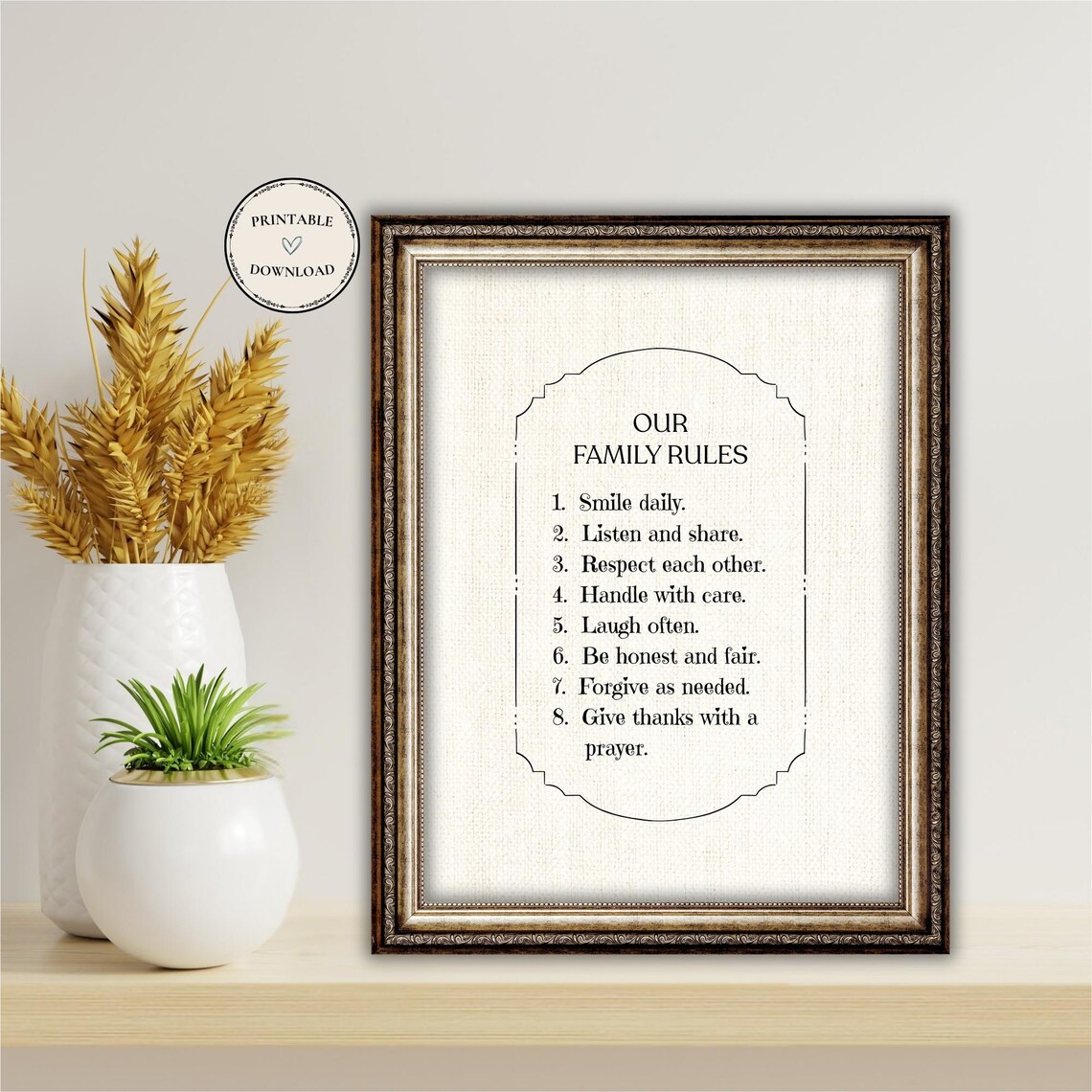 Family Rules Printable Poem: Home Decor, Christian House Rules (8x10 ...