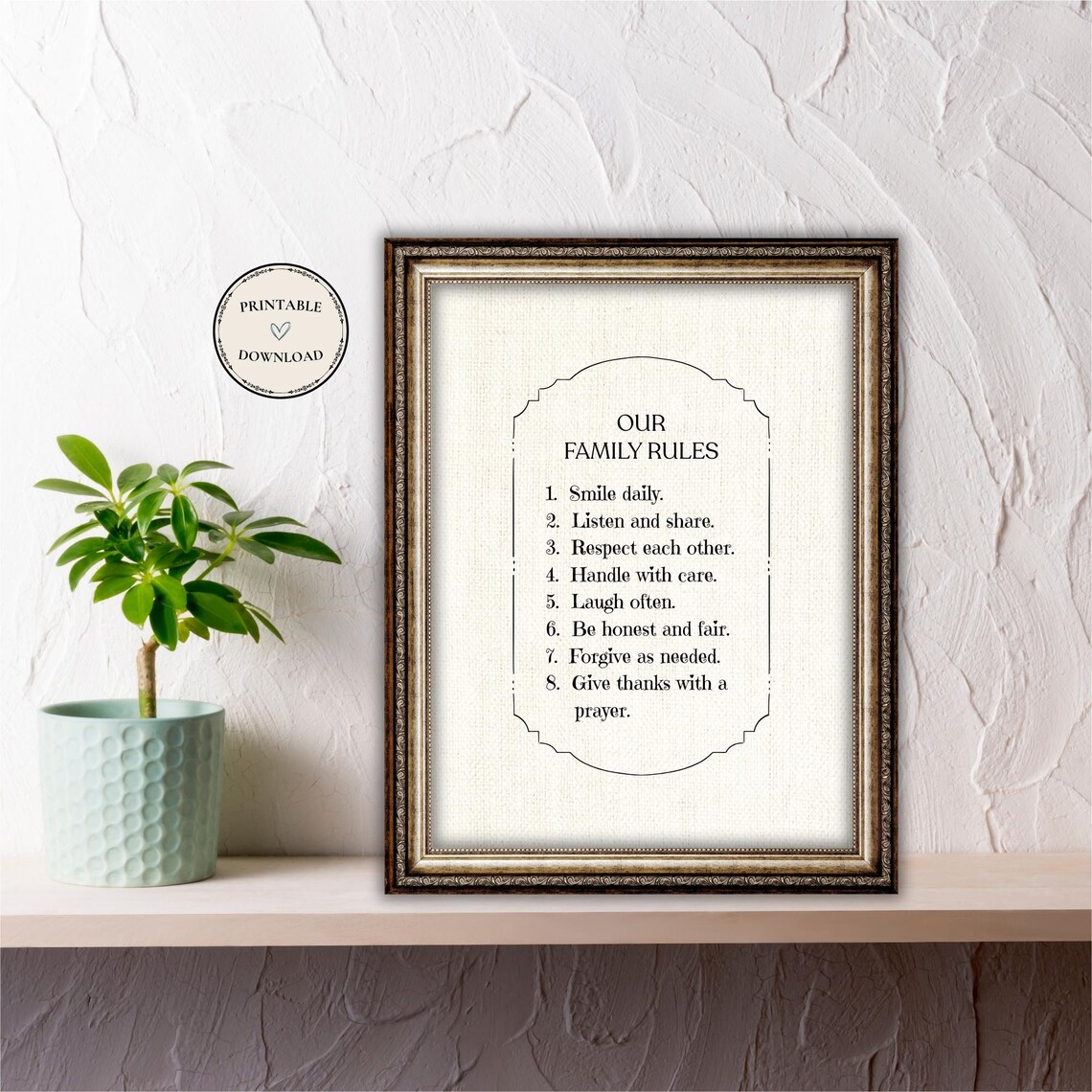 Family Rules Printable Poem: Home Decor, Christian House Rules (8x10 ...