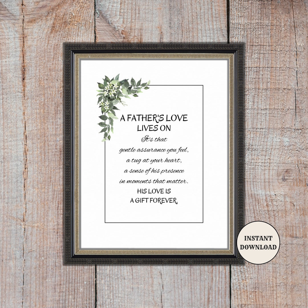 In Memory of Father, Printable Dad Remembrance, Loss of Father Verse ...