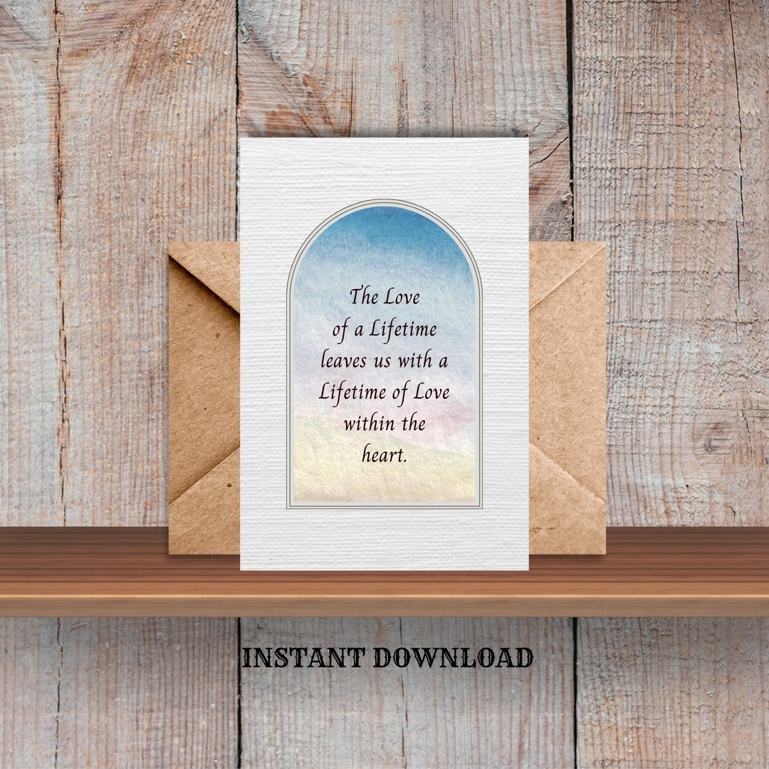 Loss of Spouse, Printable Sympathy Card, Small Framed Gift, Touching ...