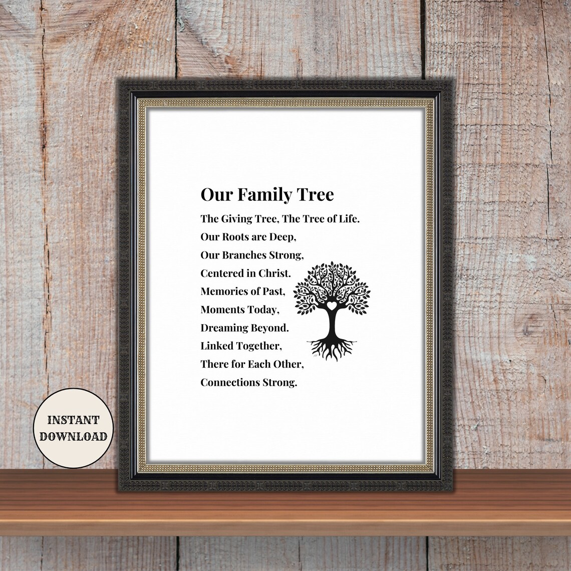 Family Tree Poem Print: Christian Gift for Mom (8x10 Digital Download ...