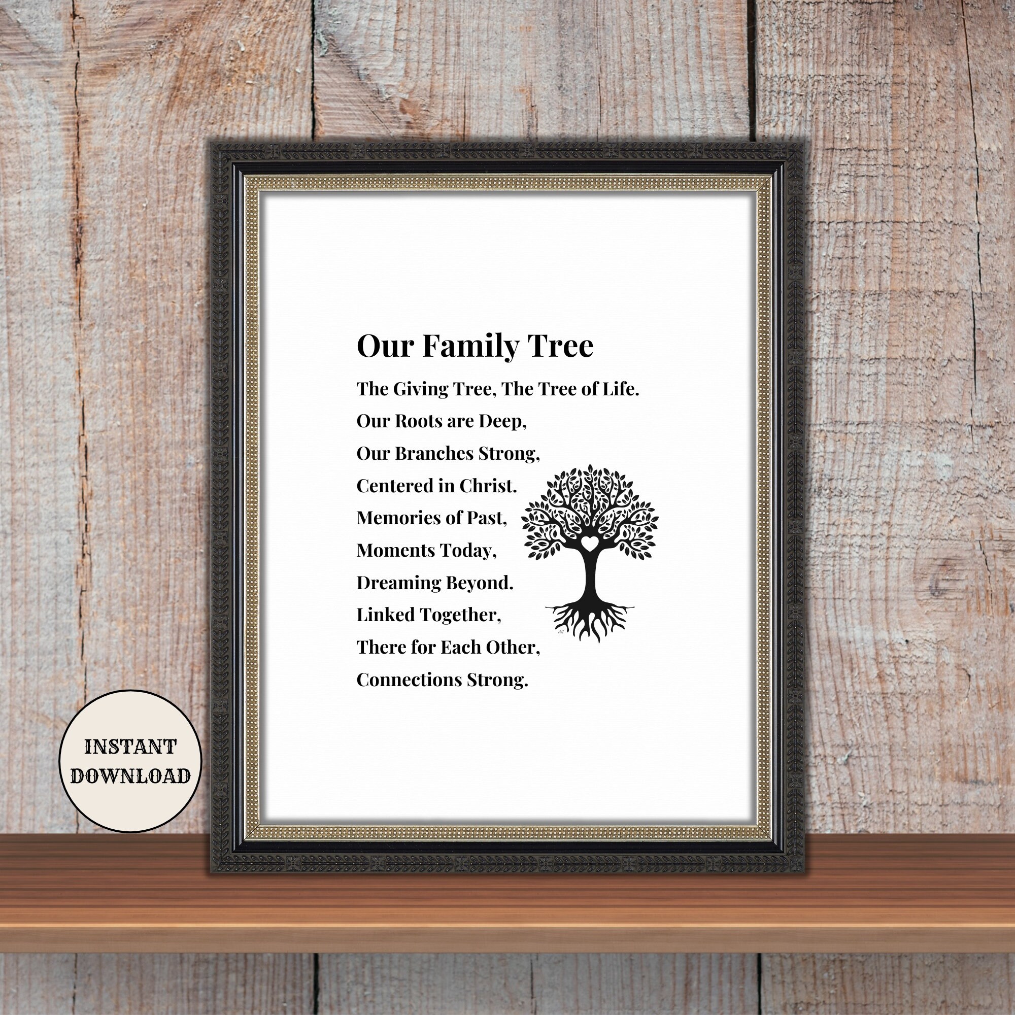 Family Tree Poem Print: Christian Gift for Mom (8x10 Digital Download ...