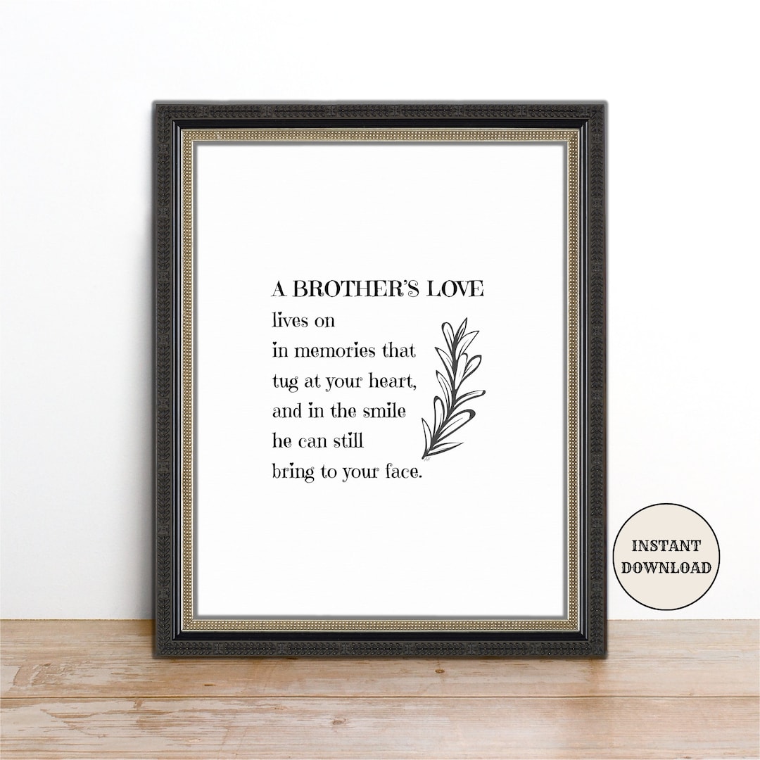 Brother Remembrance, Printable Verse, Loss of Brother, Sympathy Gift ...
