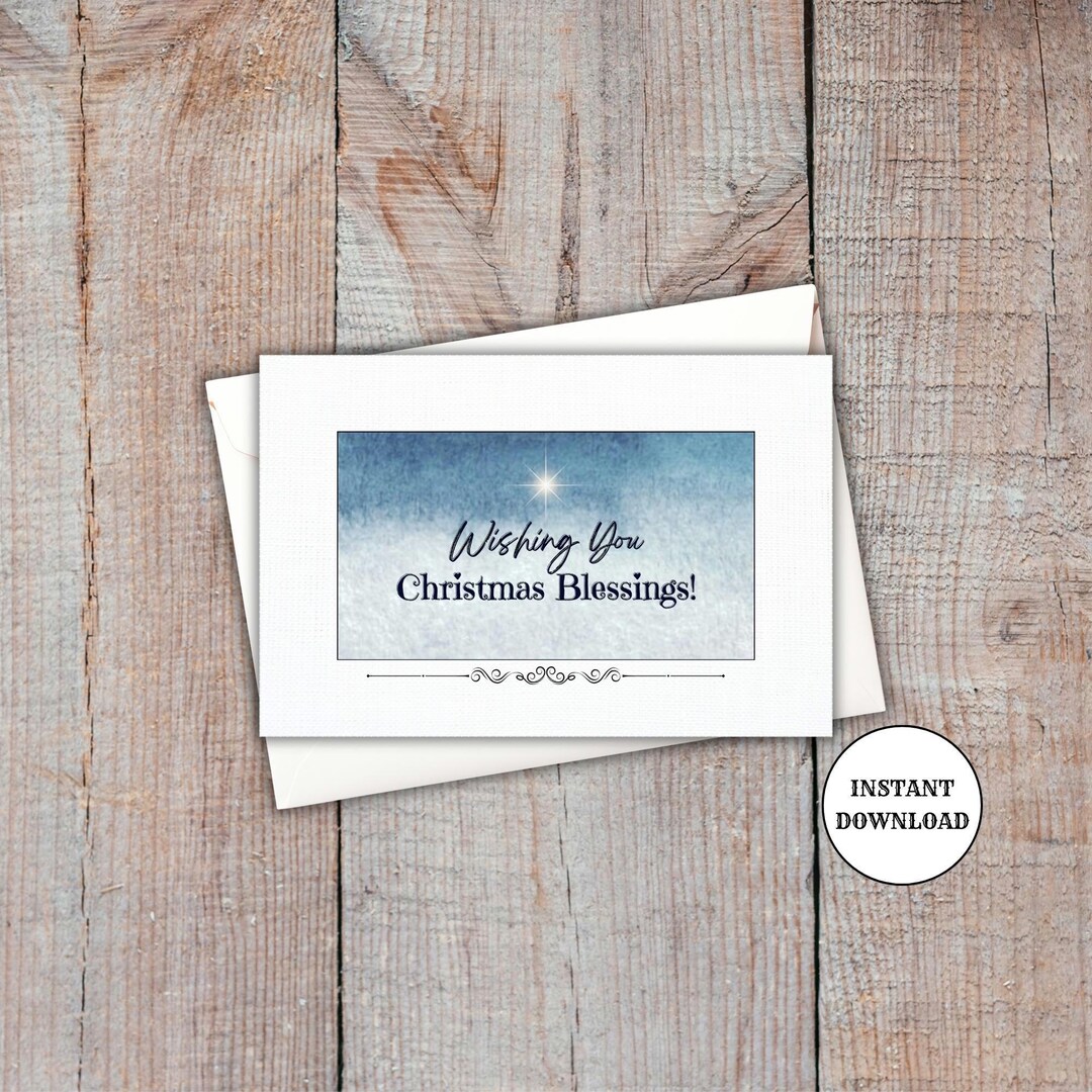 Christmas Card Printable Holiday Download Hand Painted Card Wishing You ...