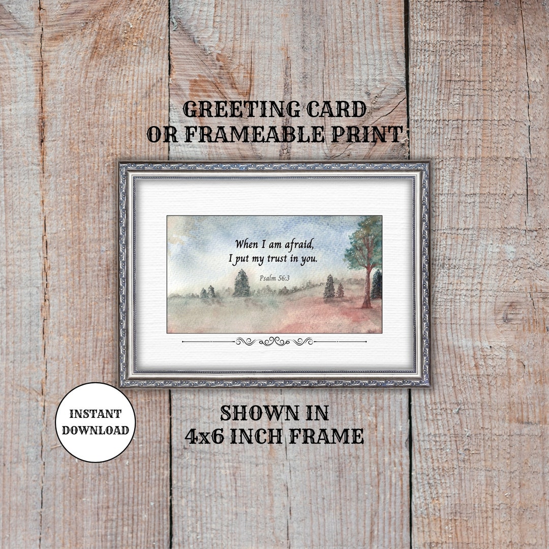 Small Scripture Printable, Watercolor Card, Frameable Shelf Decor, Get ...