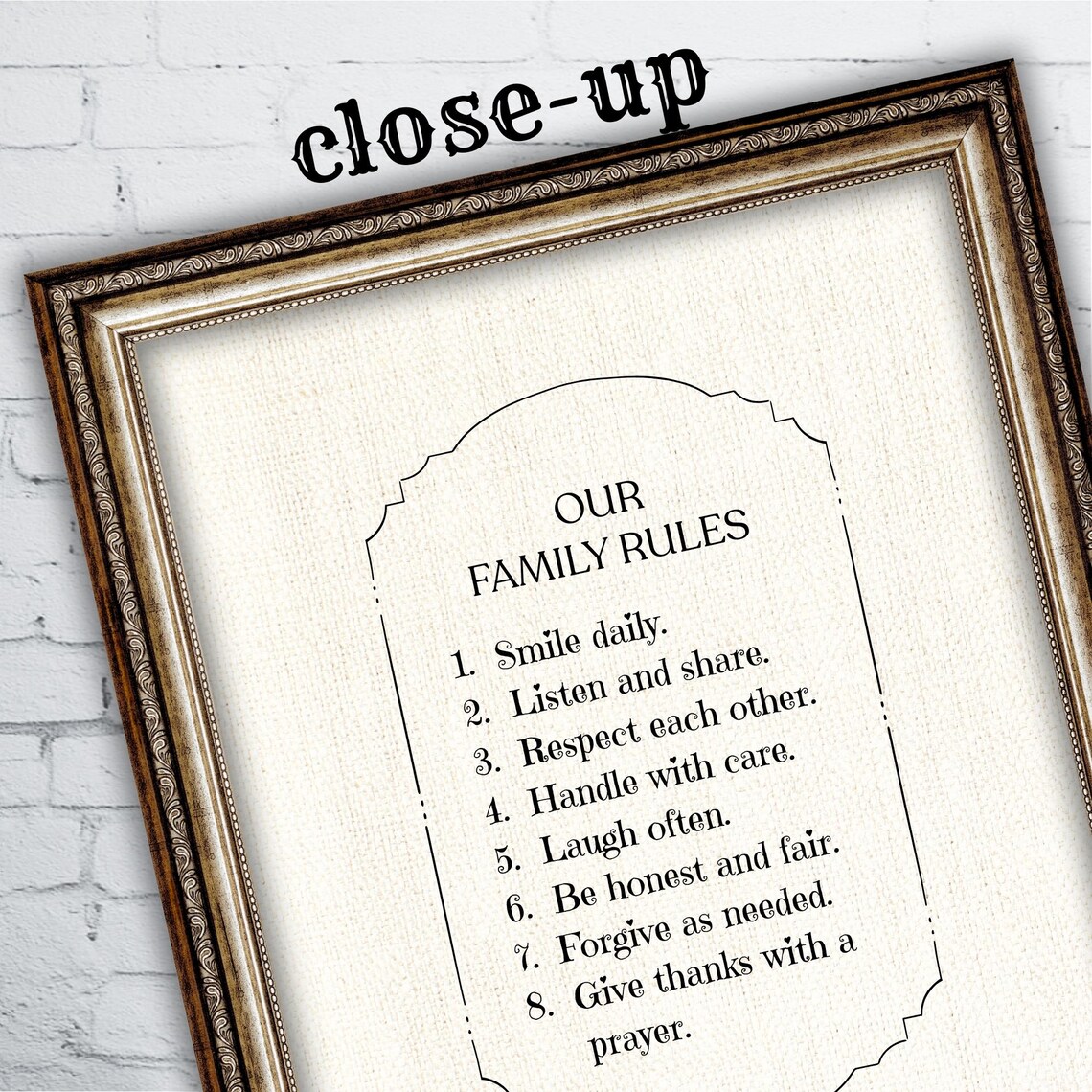 Family Rules Printable Poem: Home Decor, Christian House Rules (8x10 ...