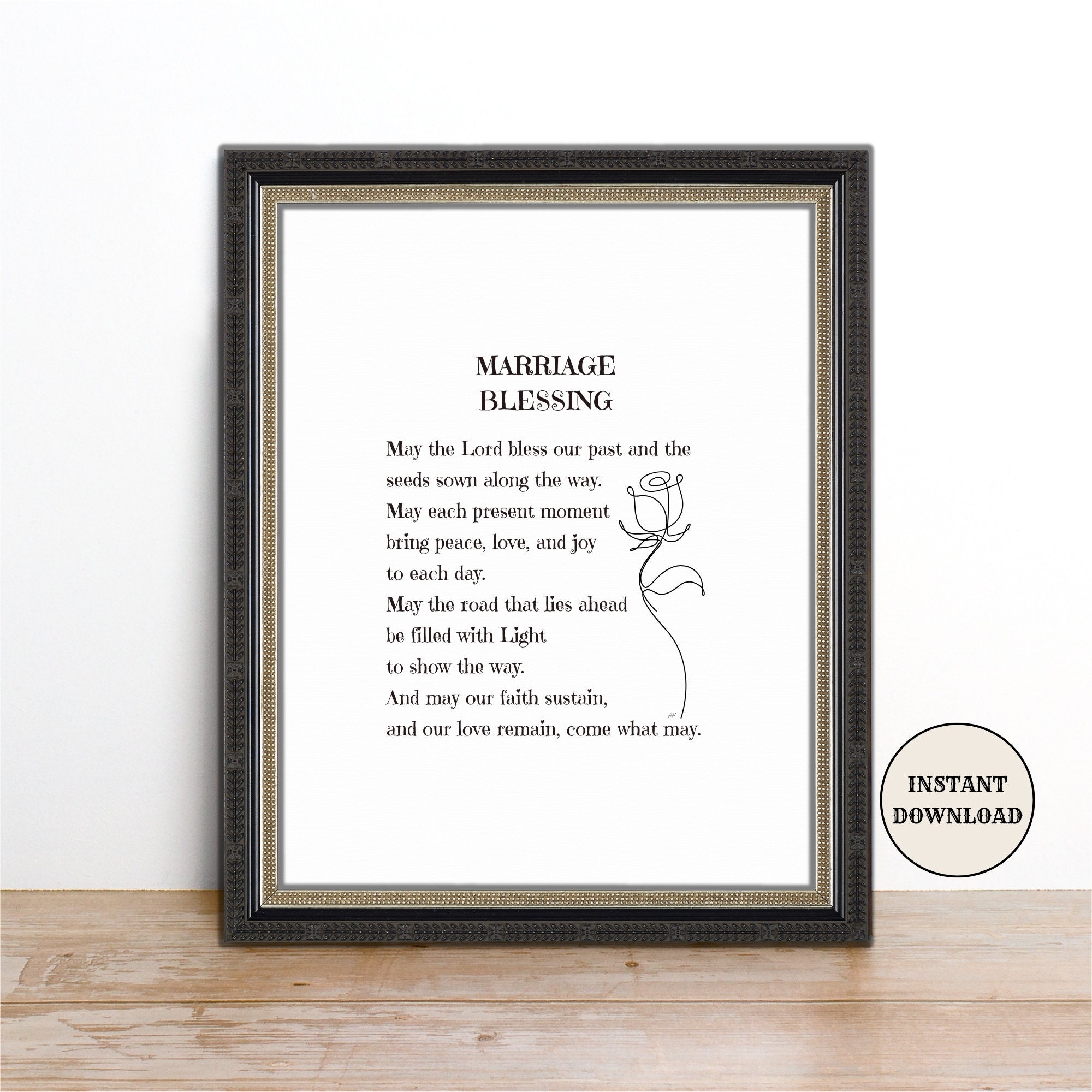 Marriage Blessing Poem Print: Christian Anniversary Gift (8x10 Digital ...