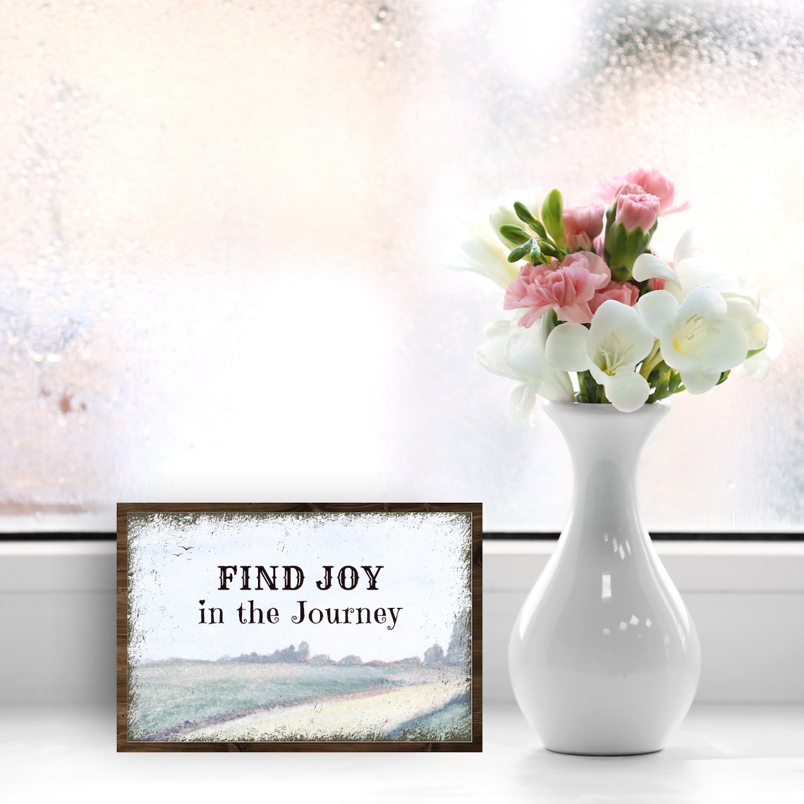 Find Joy in the Journey, Mini Art Print, Shelf Sitter, Small Wooden ...