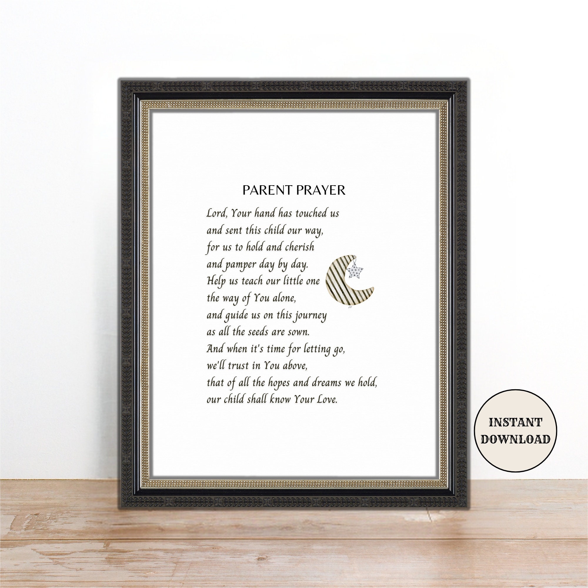 Parent Prayer, Printable Poem, Prayer for New Baby, New Parent Gift ...