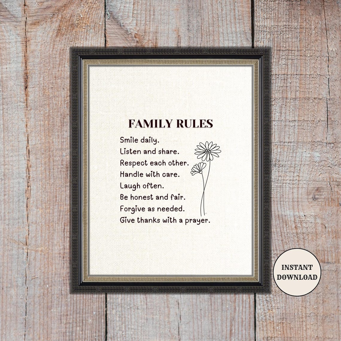 Christian Family Rules Printable House Rules Poem Instant Download ...