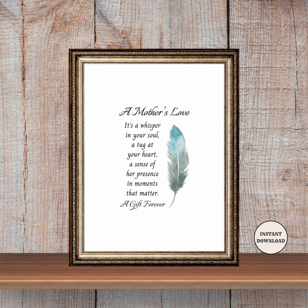 Mother Remembrance Print: Sympathy Gift, Bereavement Verse (digital ...