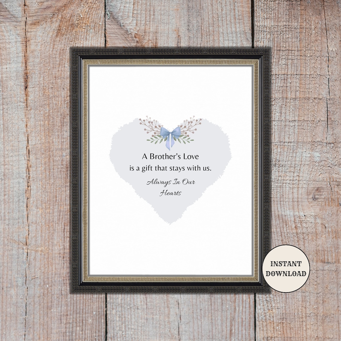 In Memory of Brother, Printable Download, Sympathy Gift, Loss of ...