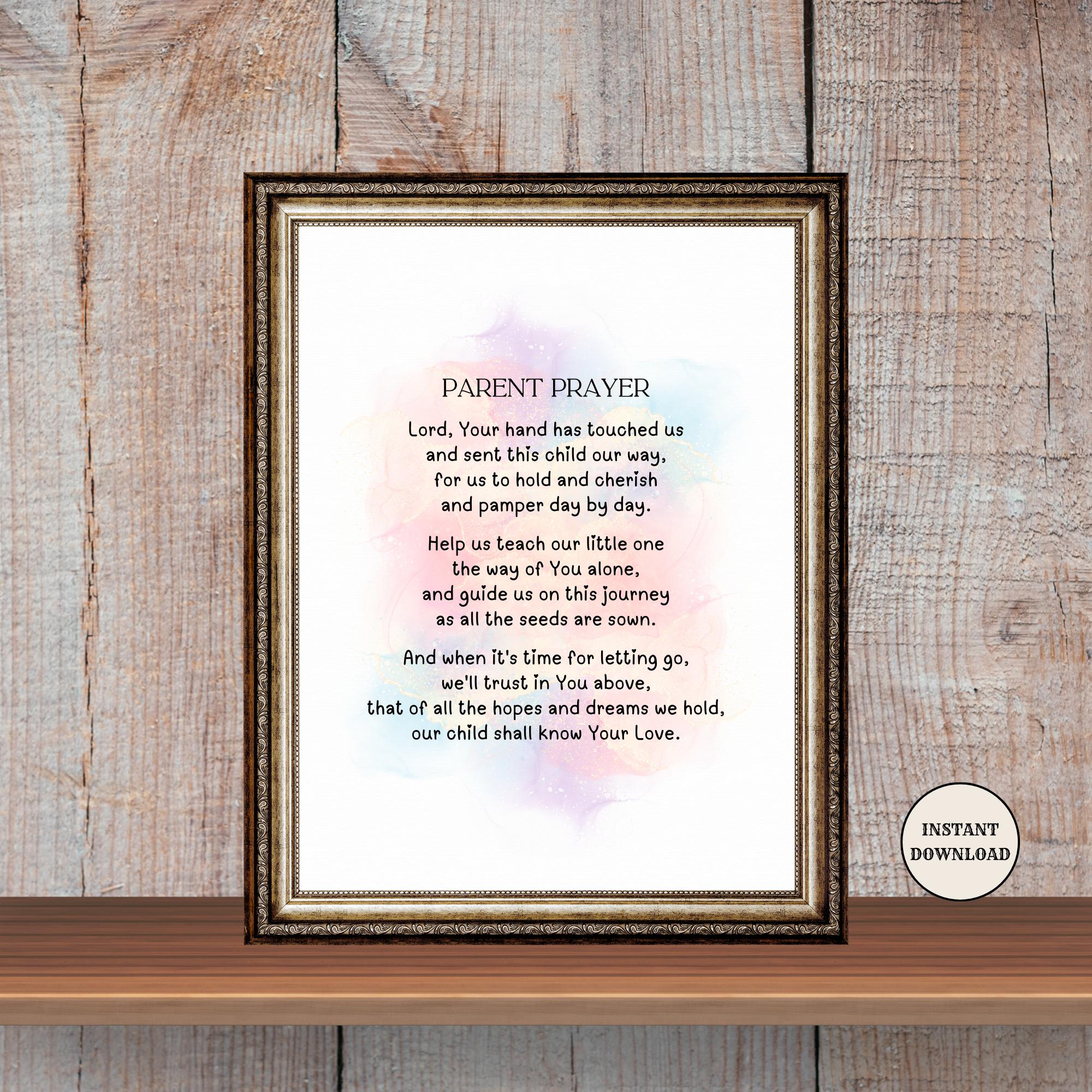 Parent Prayer Printable Poem: Christian Nursery Decor (digital Download ...
