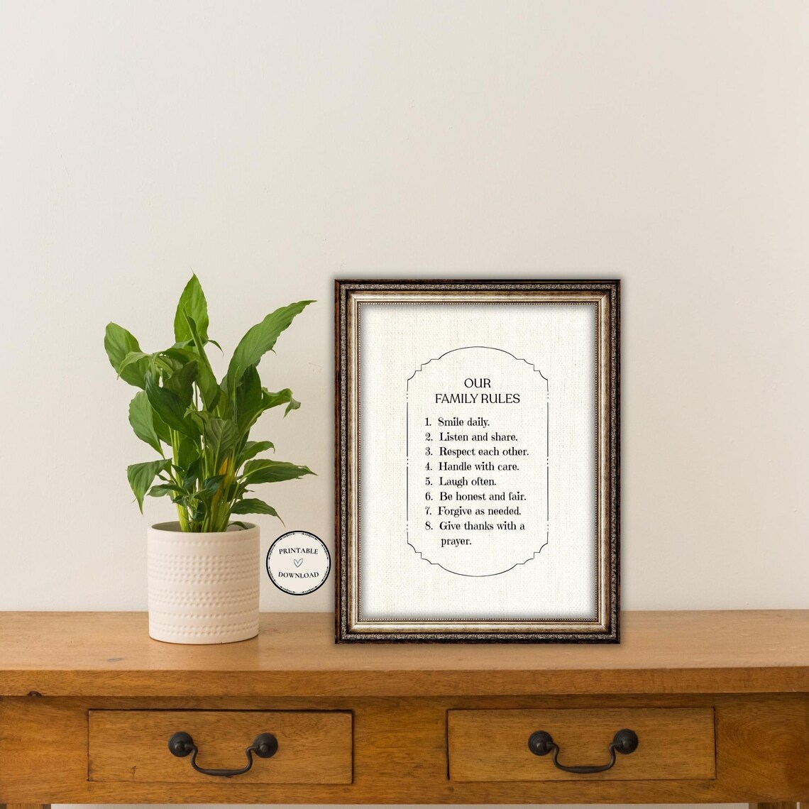 Family Rules Printable Poem: Home Decor, Christian House Rules (8x10 ...