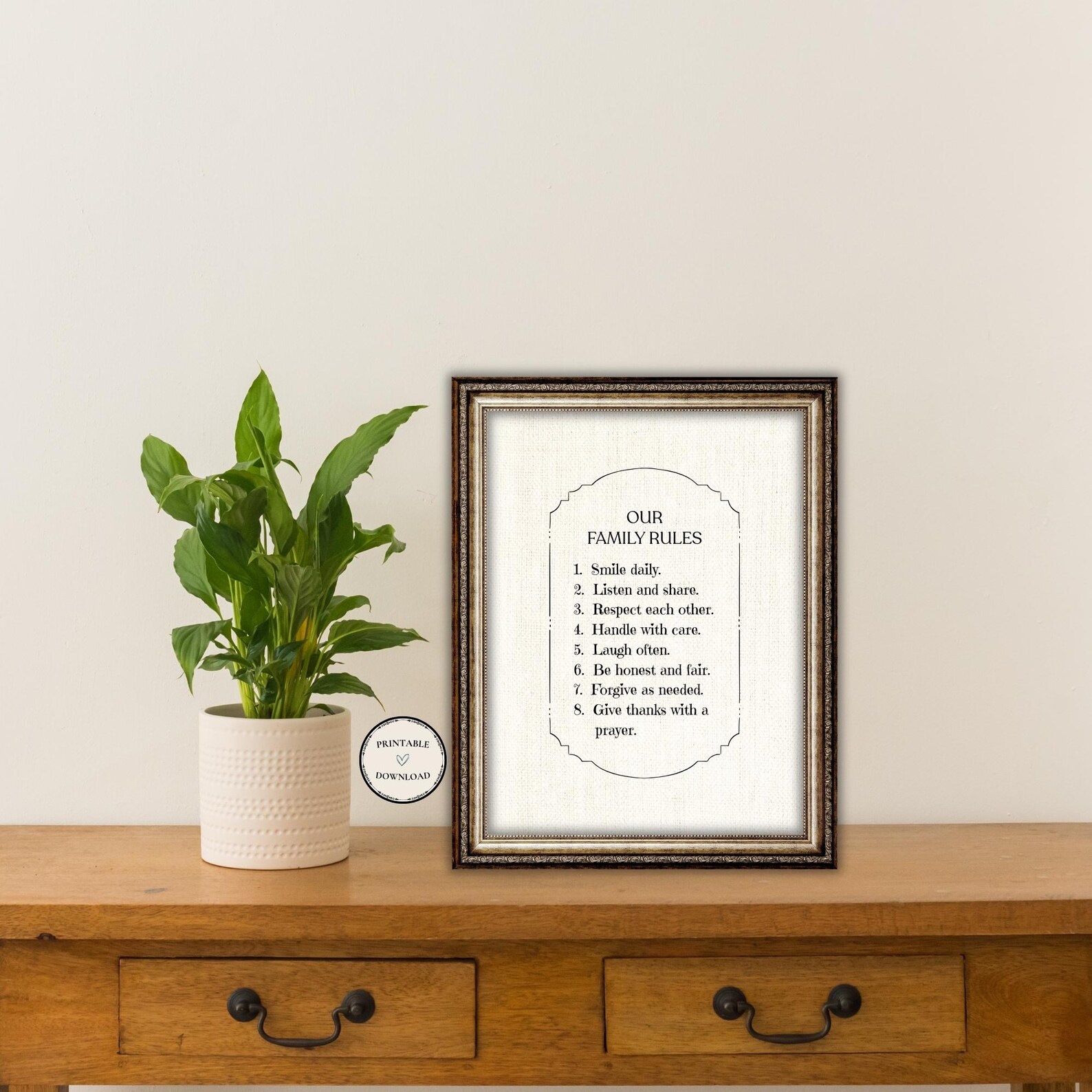 Family Rules Printable Poem: Home Decor, Christian House Rules (8x10 ...