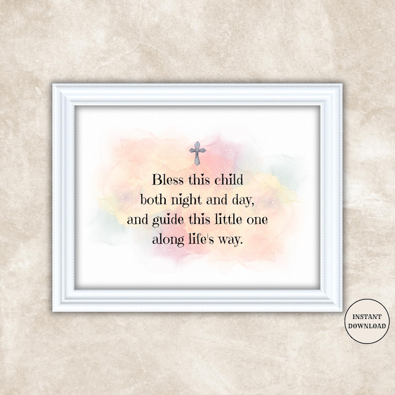 Bless This Child Printable Prayer for Nursery 8x10 Instant Download ...
