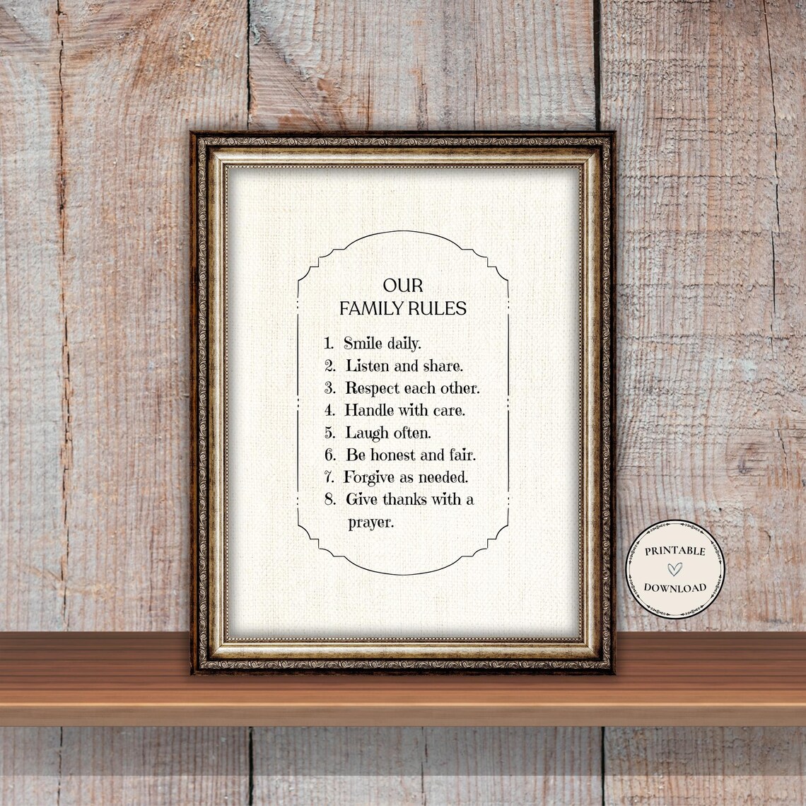 Family Rules Printable Poem: Home Decor, Christian House Rules (8x10 ...