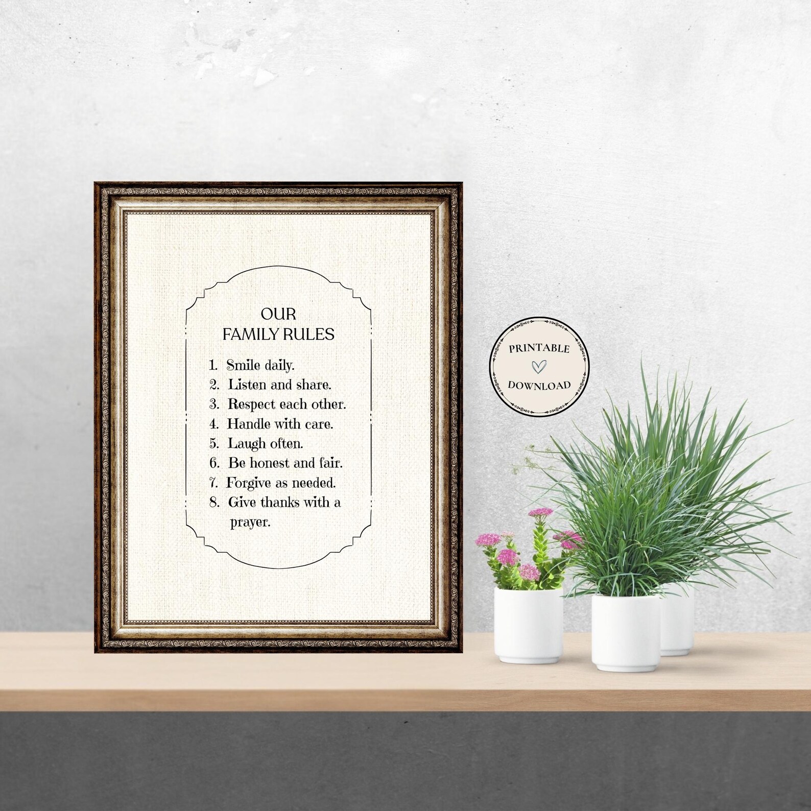Family Rules Printable Poem: Home Decor, Christian House Rules (8x10 ...
