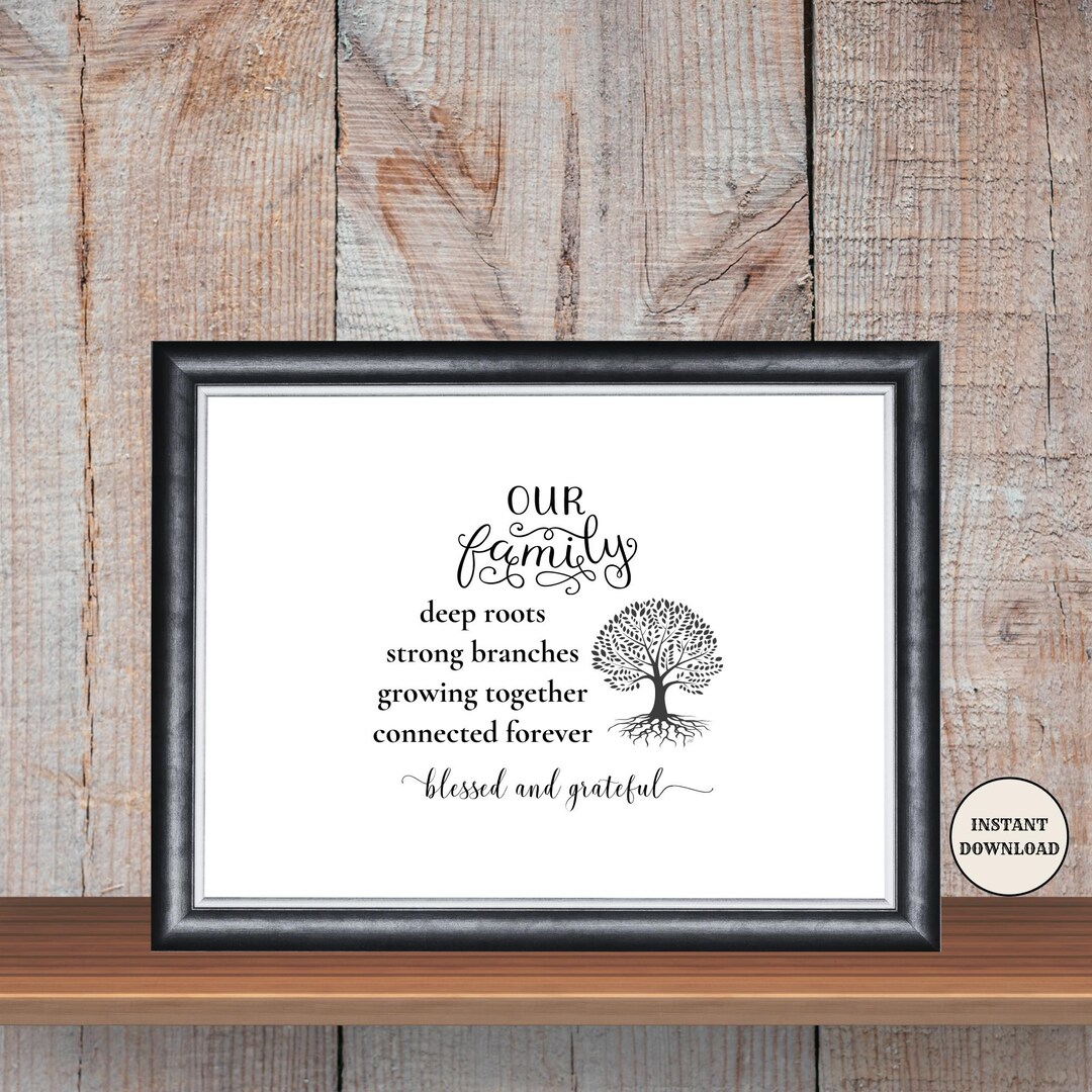 Family Tree Verse Printable Wall Art, Meaningful Download, 10x8 ...