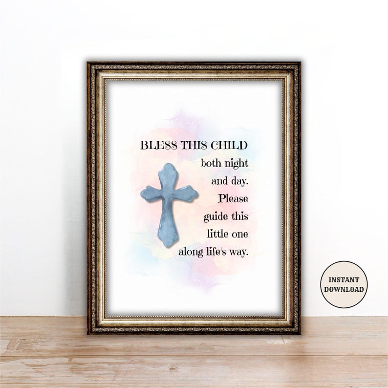Bless This Child Prayer Printable: Christian Nursery Decor (digital ...