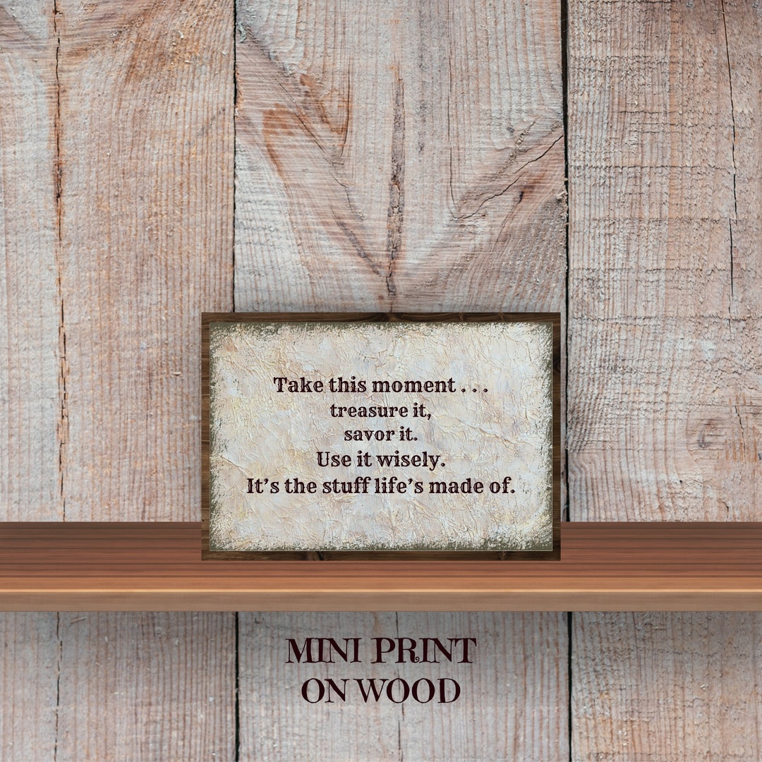 Mini Office Desk Inspiration, Small Wooden Sign With Quote, Meaningful ...