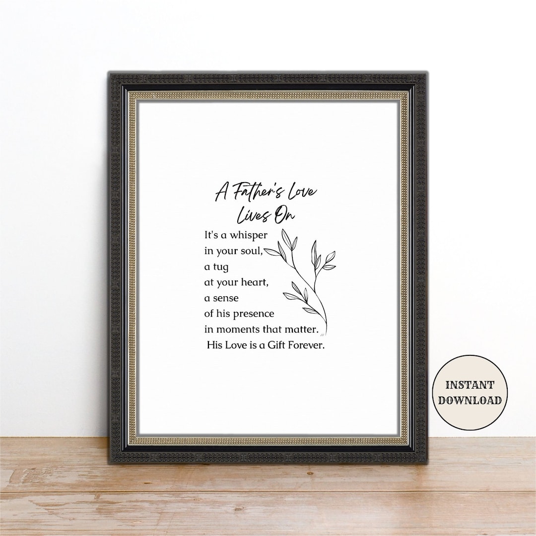 Father Remembrance Printable Verse: Loss of Dad Sympathy Gift (digital ...